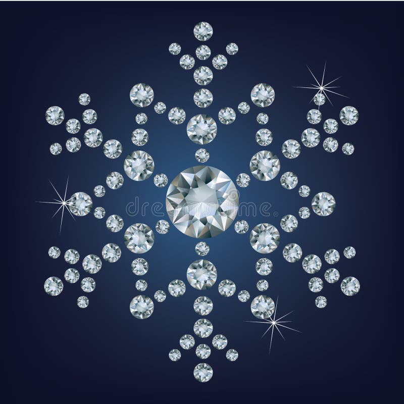 Snowflake Made from Diamonds Stock Vector - Illustration of crystal ...