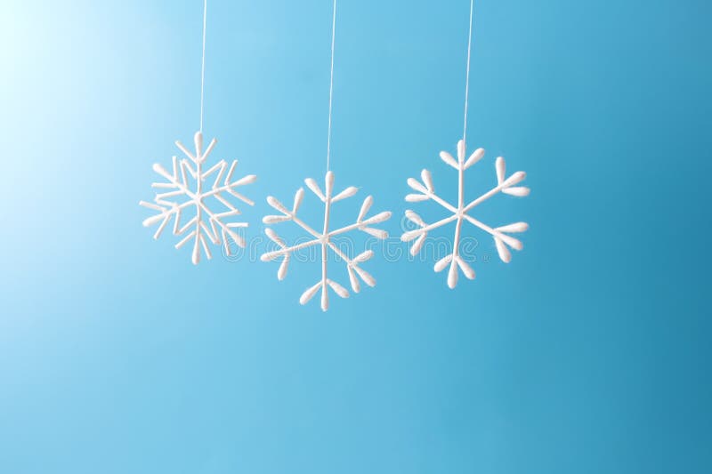 Snowflake is Made from White Cotton Swabs Arranged in a Symmetrical ...