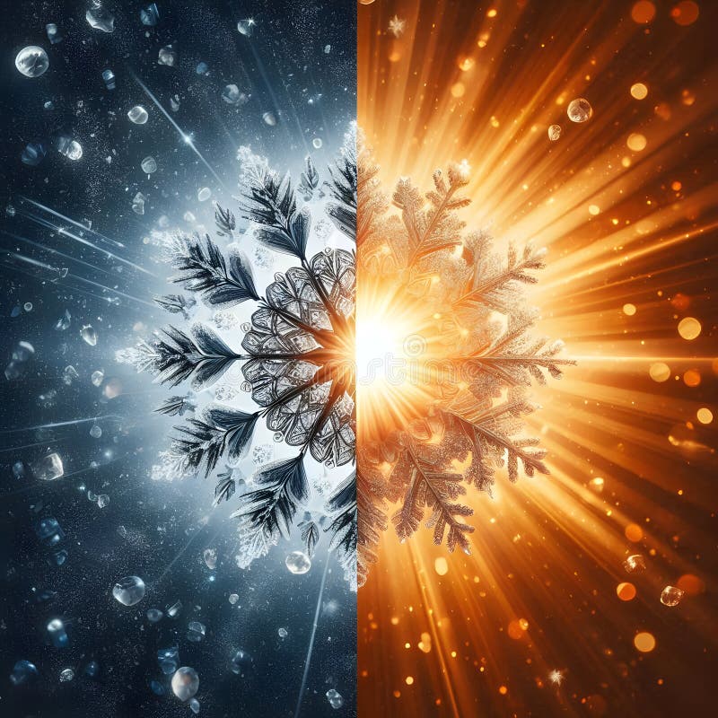 Snowflake Melting Under Intense Orange Light during Climate Change ...