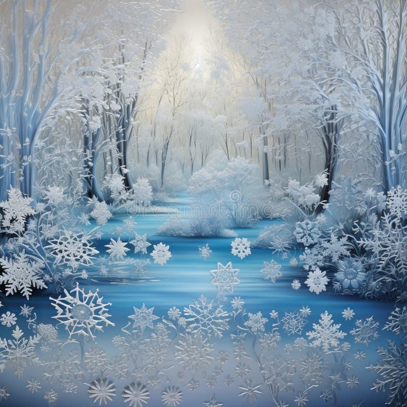 Snowflake Mirage: a Mesmerizing Glimpse into Wintry Magic Stock ...