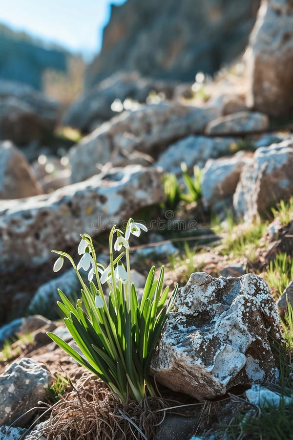 Snowflake in the Mountains Close-up Stock Photo - Image of leaf, nature ...