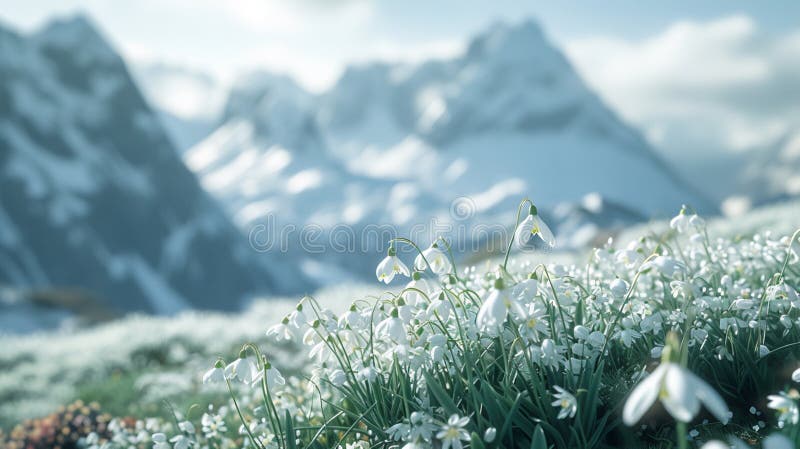 Snowflake in the Mountains Close-up Stock Image - Image of leaf, botany ...