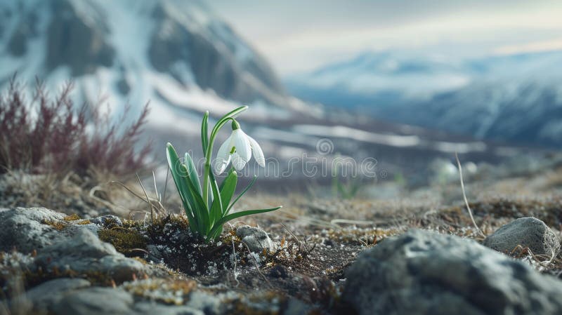 Snowflake in the Mountains Close-up Stock Photo - Image of closeup ...