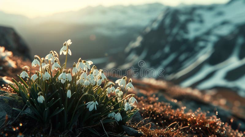 Snowflake in the Mountains Close-up Stock Photo - Image of beautiful ...