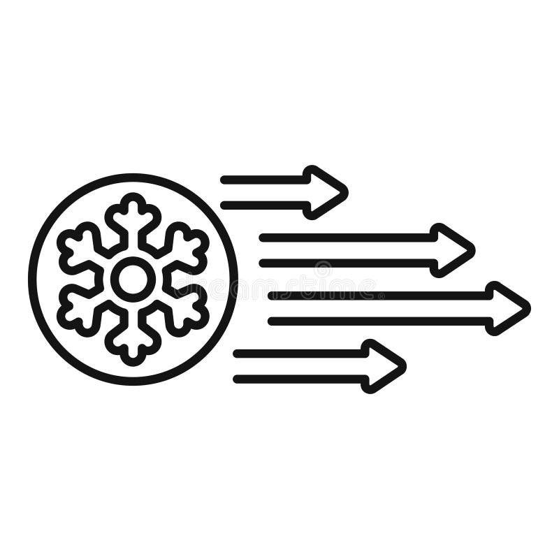 Snowflake Moving Fast with Arrows Showing Air Conditioning Power Stock ...