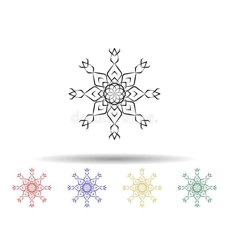 Snowflake Multi Color Style Icon. Simple Thin Line, Outline Vector of ...