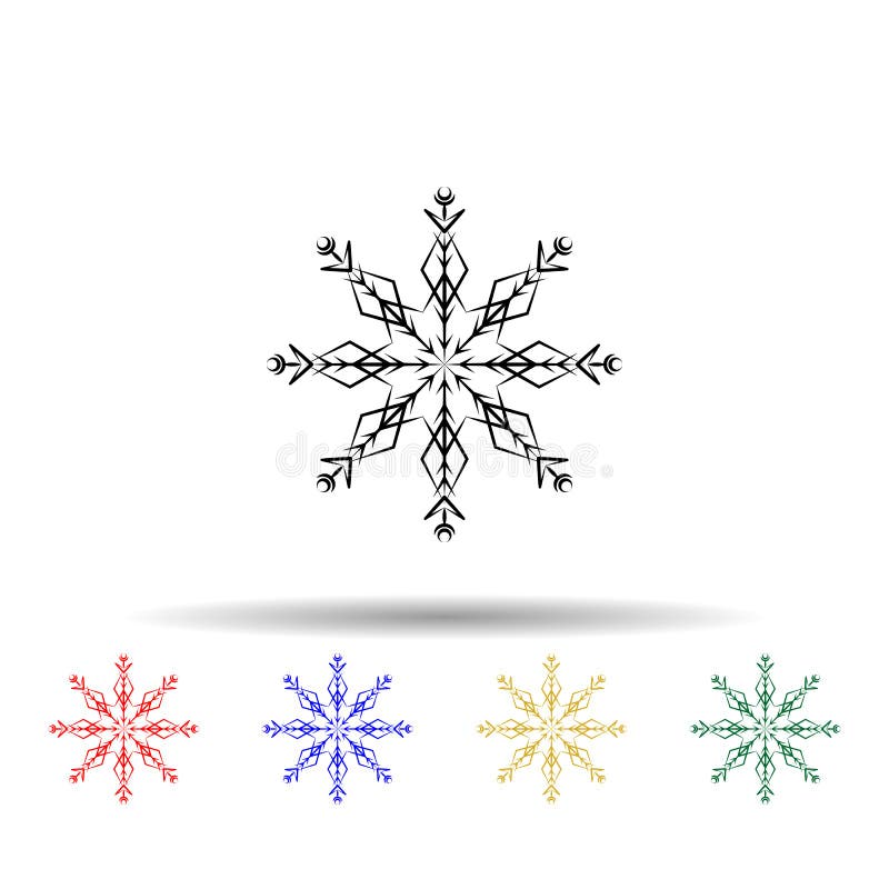 Snowflake Multi Color Style Icon. Simple Thin Line, Outline Vector of ...