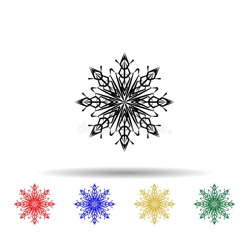 Snowflake Multi Color Style Icon. Simple Thin Line, Outline Vector of ...