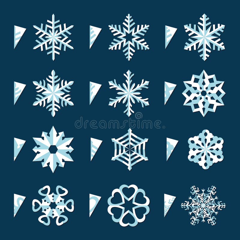 Snowflake Origami Vector Poster Instructions Stock Vector ...