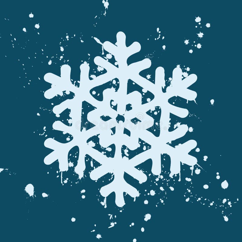 Snowflake Paint with Ink Splash Stock Vector - Illustration of abstract ...