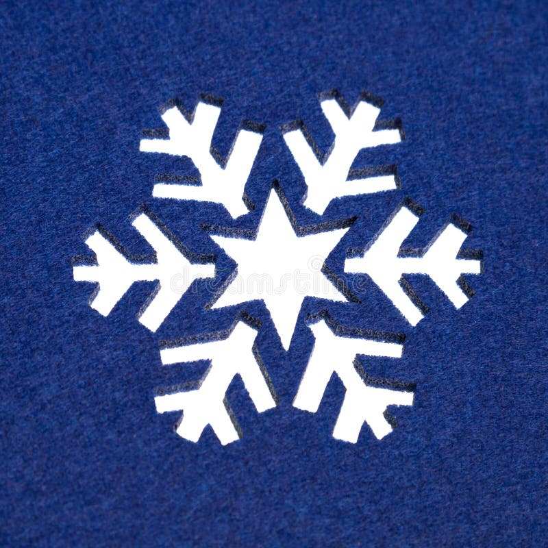 Snowflake Pattern Cut Out from Fluffy Blue Felt Stock Image - Image of ...