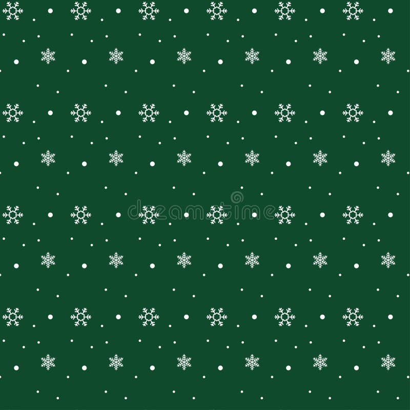 Snowflake Pattern on Green Background Stock Vector - Illustration of ...
