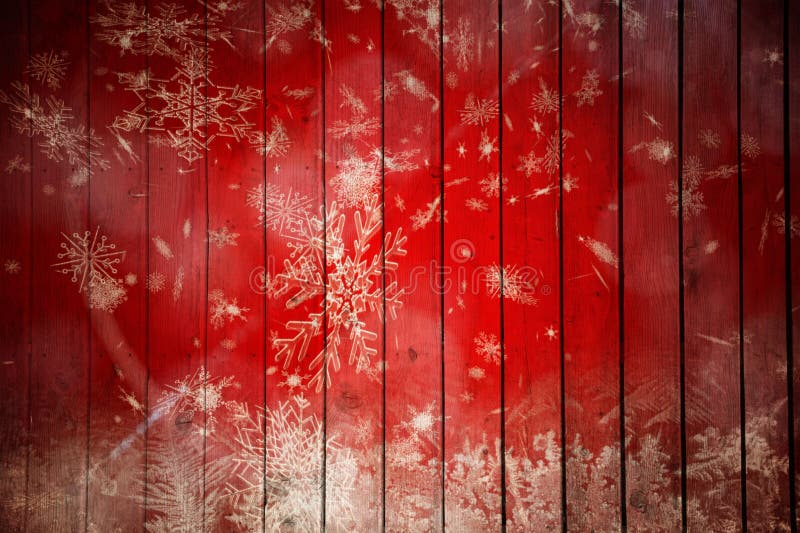 Snowflake Pattern on Red Planks Stock Illustration - Illustration of ...