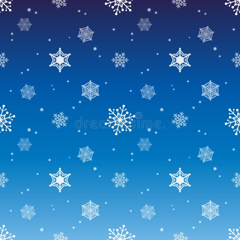Snowflake Pattern Tint Layer Gradient Blue Color Background Stock ...