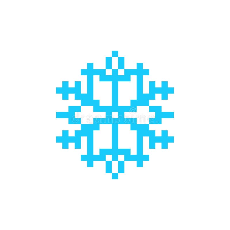 8-Bit Pixel Snowflake stock vector. Illustration of snow - 47933126