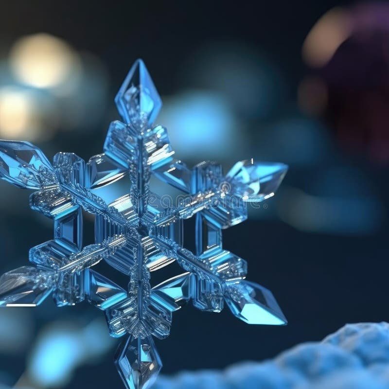 A Snowflake Representation - 3D Rendering Stock Photo - Image of ...