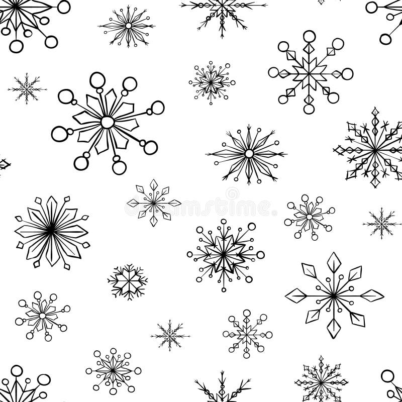 Snowflake seamless pattern stock vector. Illustration of frost - 78581624