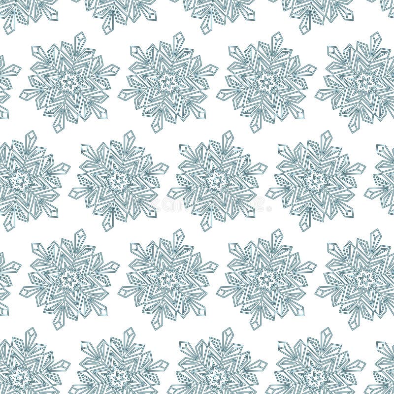 Snowflake Seamless Pattern, Christmas Background White Blue Endless ...