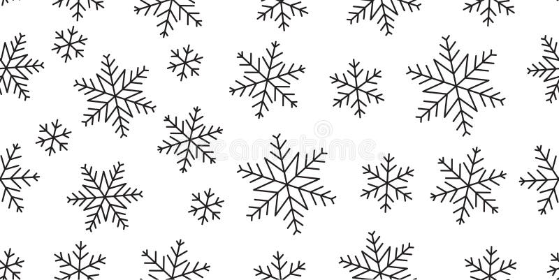 Snowflake Seamless Pattern. Vector Snowflakes Geometric Background ...