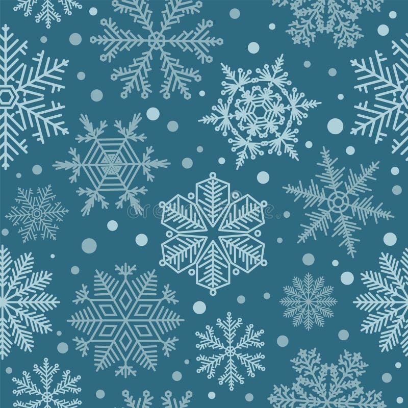 Snowflake Seamless Pattern. Vintage Winter Background Stock Vector ...