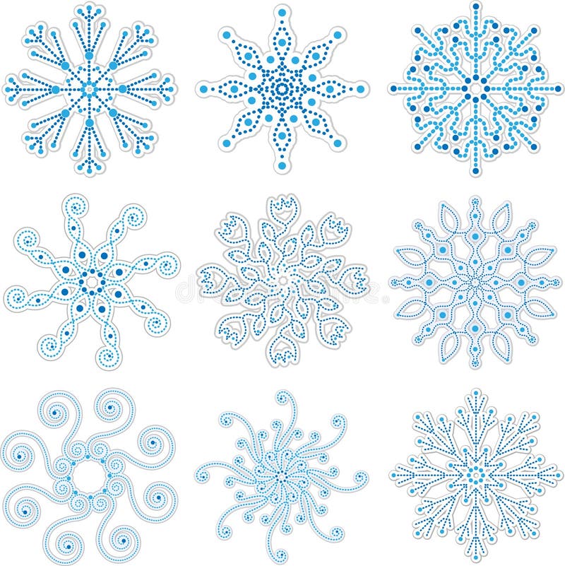 Snowflake Vector Set stock vector. Illustration of abstract - 33871167