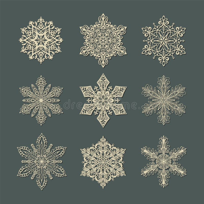 Snowflake set stock vector. Illustration of design, decorative - 28002295