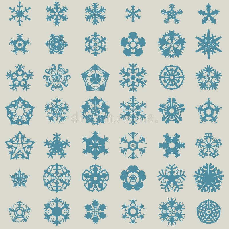 Snowflake set stock vector. Illustration of snowflakes - 28044688