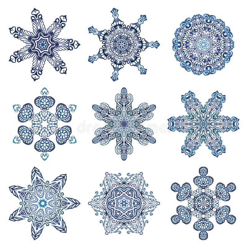 Snowflake set stock vector. Illustration of element, decoration - 45335221