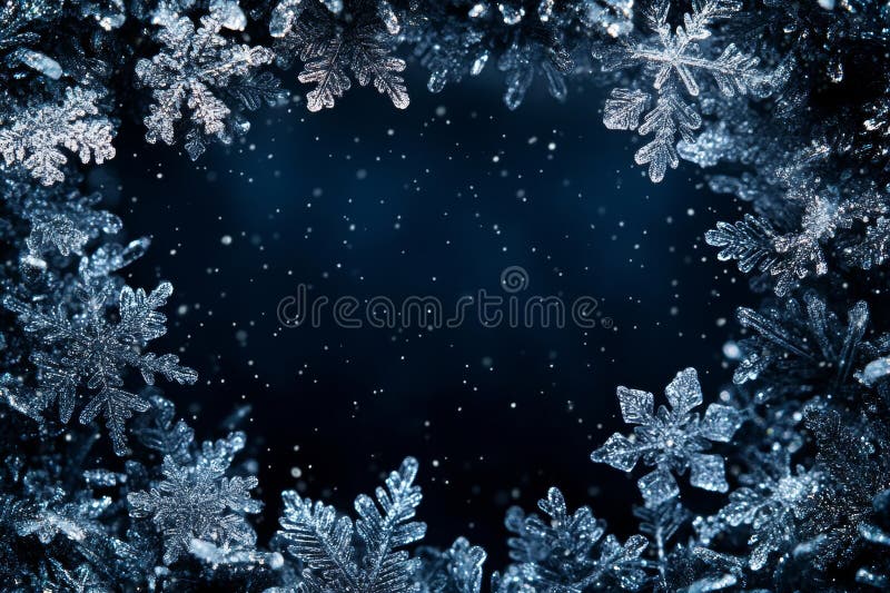 Snowflake Shaped Icy Frost Crystal Border Backgrounds Stock Photos ...