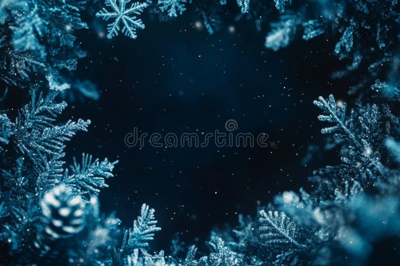 Snowflake Shaped Icy Frost Crystal Border Backgrounds Stock Photos ...
