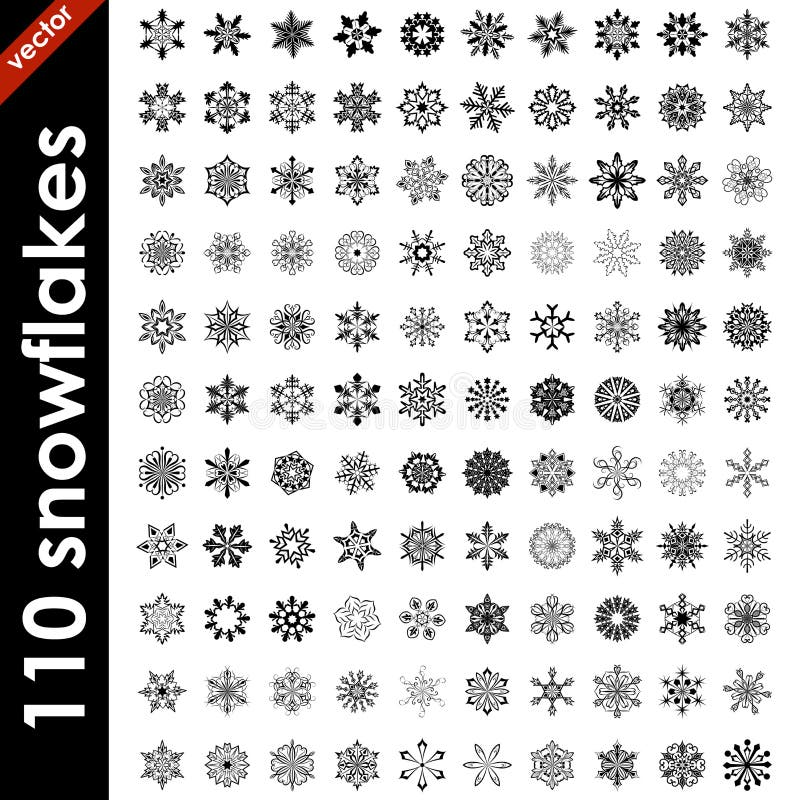 Snowflake shapes big set stock vector. Illustration of shapes - 47562954