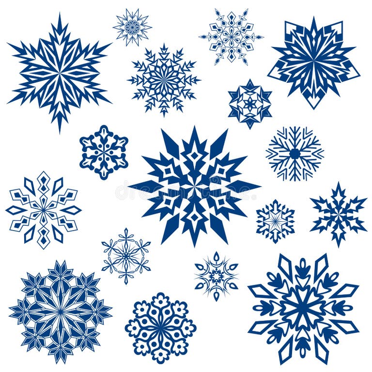 Snowflake Shapes Collection Stock Vector - Illustration of group ...