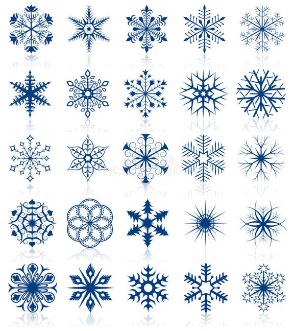 Snowflake shapes set 2 stock vector. Illustration of background - 11955232