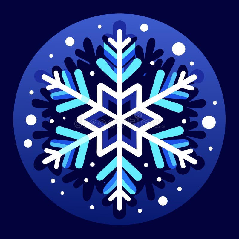 A Snowflake is Shown in the Dark with Snow Flakes on it S Sides and a ...