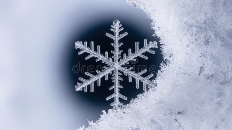 A Snowflake is Shown in the Middle of a Pile, AI Stock Photo - Image of ...