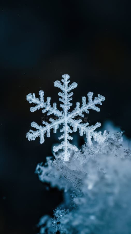 A Snowflake is Shown in the Middle of a Pile of Ice, AI Stock Image ...