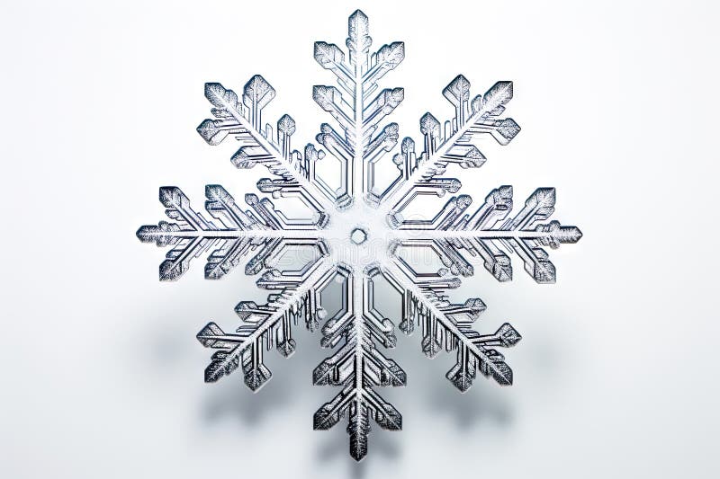 A Snowflake is Shown on a White Background Stock Image - Image of calm ...