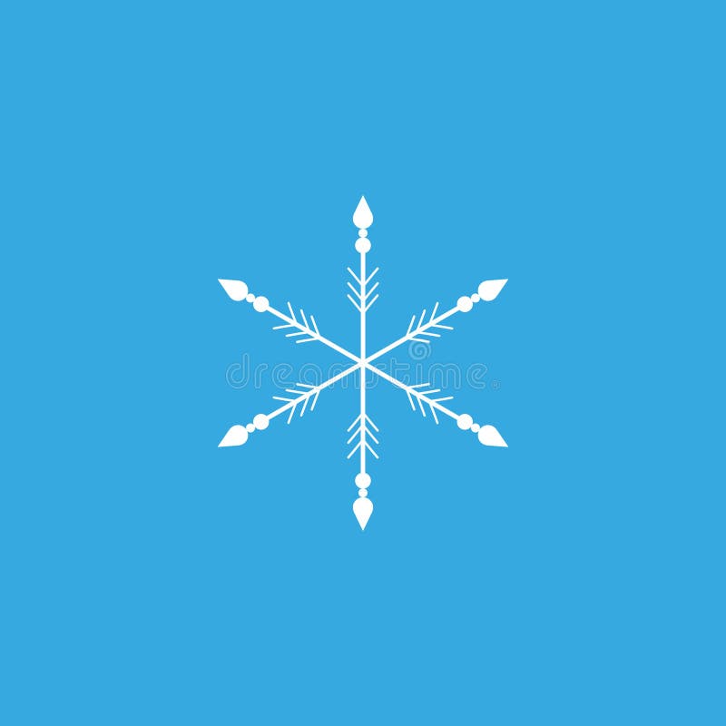 Snowflake Sign. Blue Snowflake Icon Isolated on White Background. Snow ...
