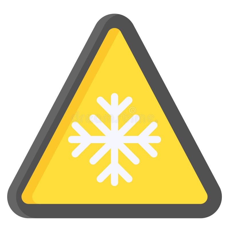 Snowflake Warning Sign. Snow Warning Sign. Risk of Ice Warning Sign ...