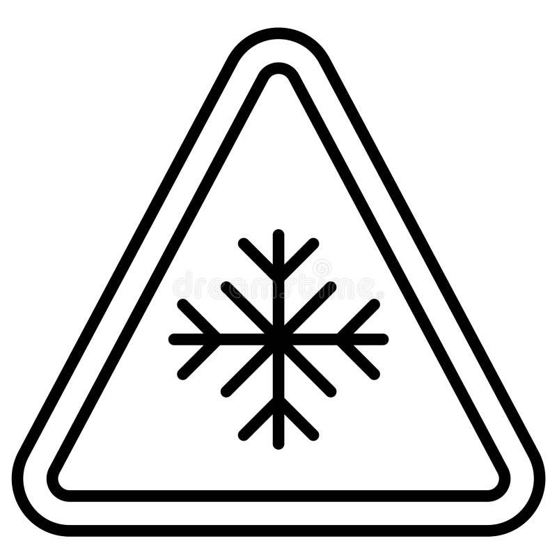 Snowflake Warning Sign. Snow Warning Sign. Risk of Ice Warning Sign ...