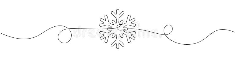 Snowflake Silhouette in Continuous Line Drawing Style. Line Art of the ...