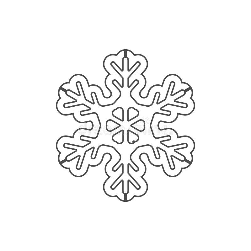 Snowflake Silhouette Icon. Snow Flake Stencil Blueprint. Stock Vector ...