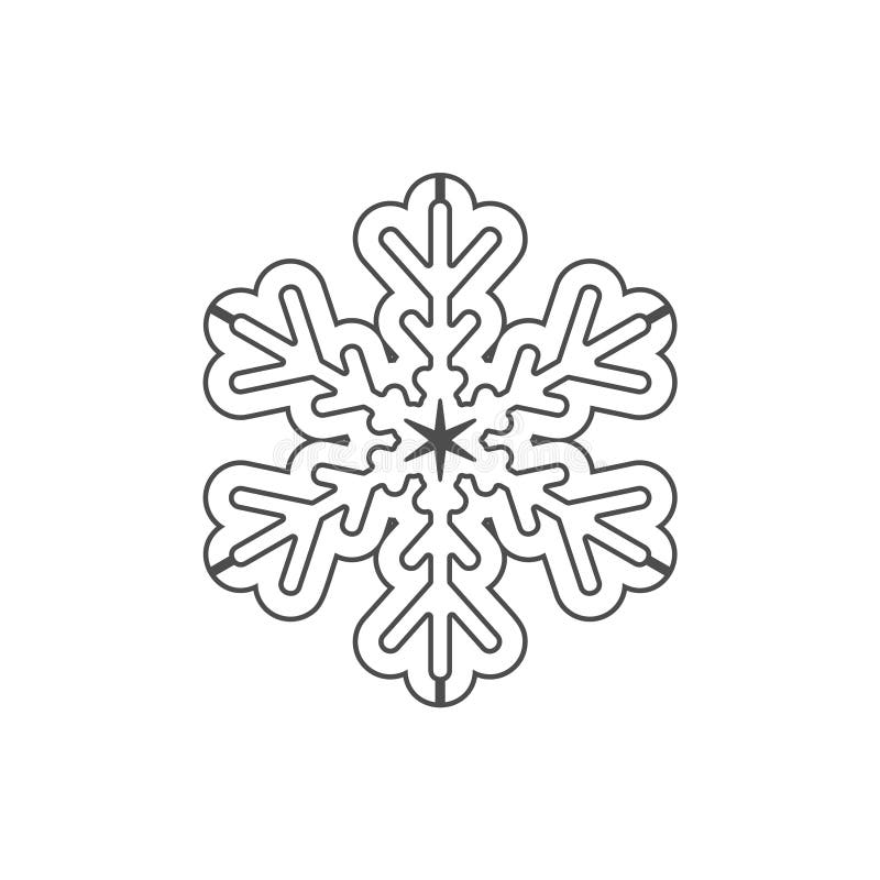 Snowflake Silhouette Icon. Snow Flake Stencil Blueprint. Stock Vector ...