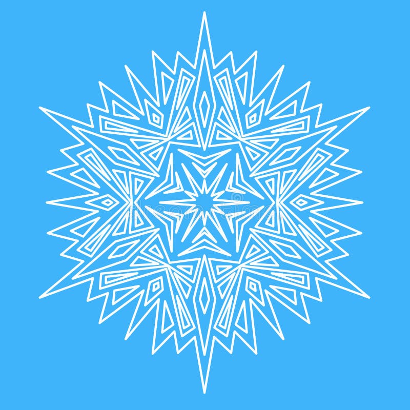 Snowflake, Simple Icon Symbol of Winter. White Crystal Snowflake Vector ...