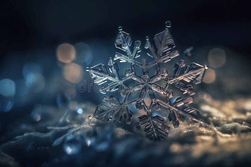 A Snowflake that is Sitting on Some Snow Flakes Stock Illustration ...