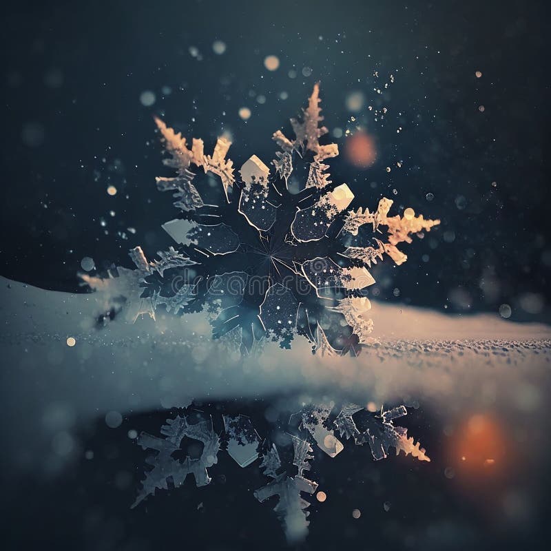 Snowflake in the Snow. AI Generative Stock Illustration - Illustration ...