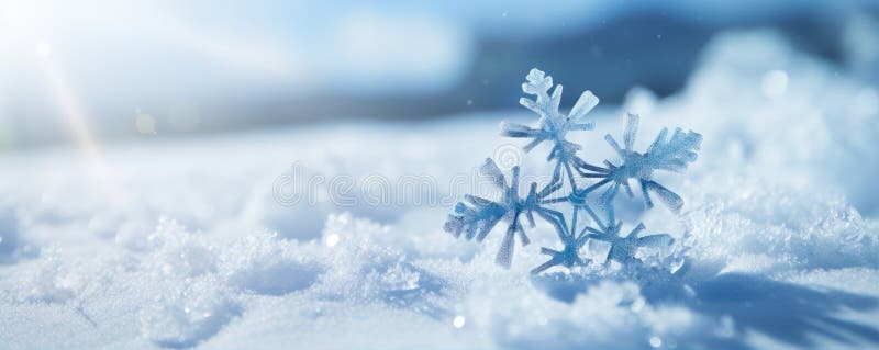 Snowflake on Snow. Snowy Flake in Sunset Light Stock Illustration ...