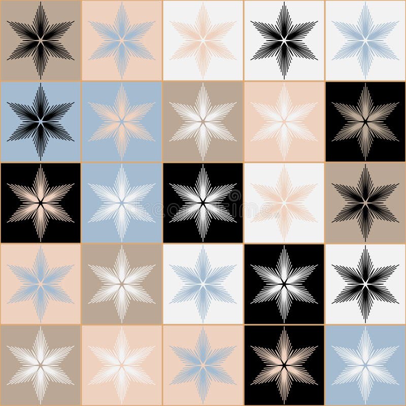 Snowflake on Square Background Seamless Pattern Blue Pink White ...