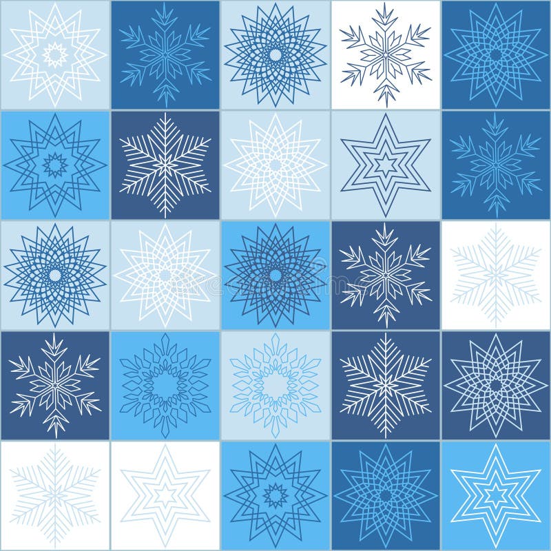 Snowflake on Square Background Seamless Pattern for Textile and ...