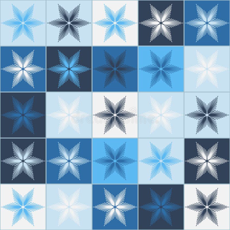 Snowflake on Square Blue Background Seamless Pattern for Textile and ...